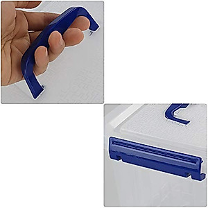Eagrye 6 Quart Plastic Storage Latch Box, 6-Pack Clear Storage Bin Organizer with Handle