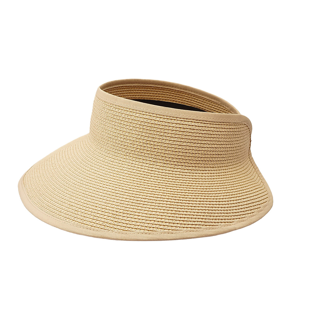 Joywant Sun Visor Hats for Women, Women's Summer Ponytail Foldable Straw Beach Hat with UPF 50+