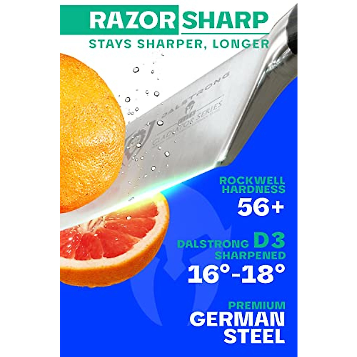 DALSTRONG Chef Knife - 8 inch Blade - Gladiator Series ELITE - Forged HC German Steel Chef's Knife - Razor Sharp Kitchen Knife - Professional Full Tang Knife - Black G10 Handle - Sheath -NSF Certified