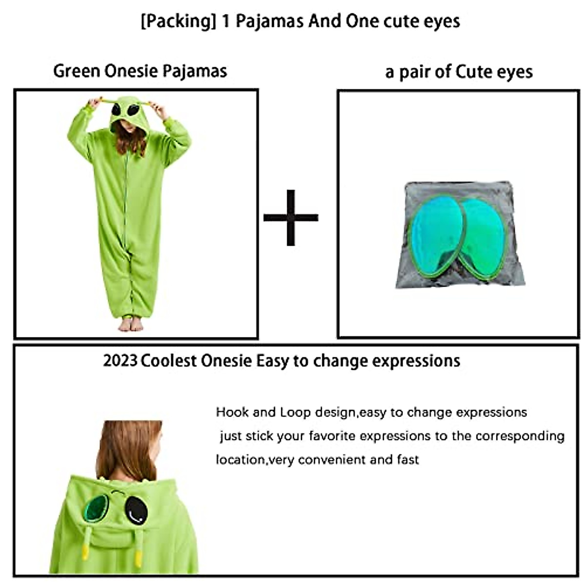 EROTYWE Adult Onesie Alien Costume Pajamas - Halloween Christmas Cosplay Costumes Homewear Jumpsuit for Women and Men