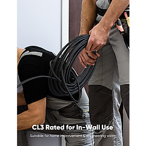 Capshi 4K Long HDMI Cable 50ft/15M, in-Wall CL3 Rated HDMI Cable 2.0 Support (HDR10 8/10bit 18Gbps HDCP2.2 ARC) High Speed HD Shielded Cord Compatible with Roku TV/Laptop/PC/HDTV