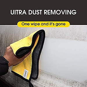 SURPRISE PIE Ultimate Microfiber Cleaning Cloth - Car Drying Towel 16x12 Inches - Scratch-Free, Lint-Free, and Super Absorbent for Drying, Detailing, Polishing, and Buffing - Machine Washable
