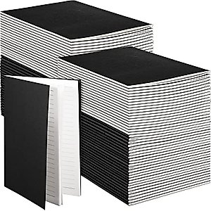 200 Pack Kraft Notebook Journals 5.5 Inch x 8.3 Inch A5 Journal Softcover Notebooks Bulk for Kids Student Writing Sketch Travel Journal Office Notepad with 60 Pages 30 Sheets (Black)