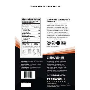 Terrasoul Superfoods Organic Apricots, 2 Lbs, Unsulphured, No-Added Sugar, Sweet and Tangy Delights for Snacking, Baking, and Vibrant Trail Mixes