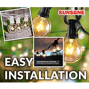 SUNSGNE 25 Pack G40 Replacement Bulbs 5W Clear Globe Bulbs 1.5-Inch String Light Replacement Bulbs for Indoor Outdoor Patio Decor- Fits E12/C7 Candelabra Screw Base Sockets, Warm White