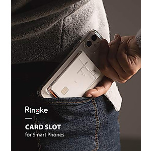 Ringke Slot Card Holder for Phone Case, Business Card Holder for Back of Phone, ID Credit Card Holder Stick on for Women Men, Phone Wallet Compatible with iPhone, Galaxy, and Pixel - Clear Mist