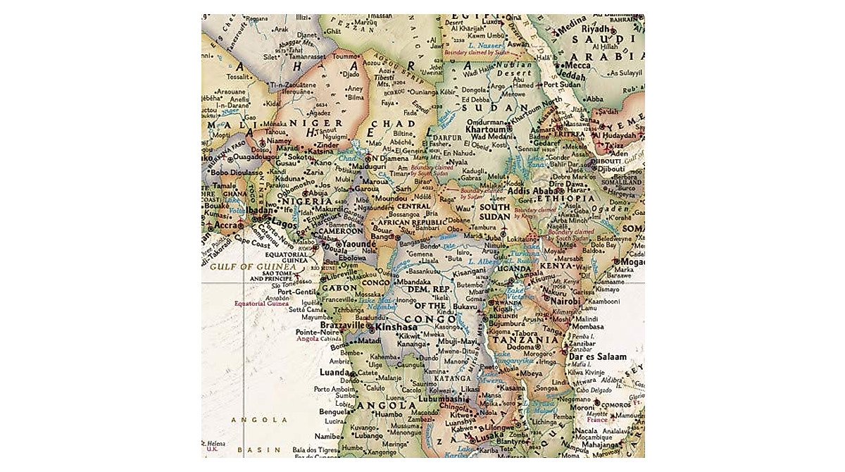 National Geographic Antique Wall Map - 36 x 24 Inches