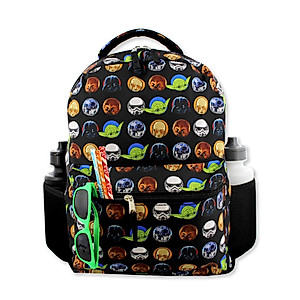 Star Wars Boy's Girl's Adult's 16 Inch School Backpack (One Size, Black)