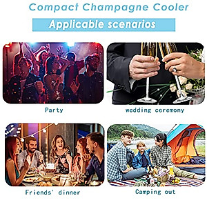 Wine Cooler Sleeve with Protector Instant Cooling and Keeps Your Drink Cold Keep Cool and Chill Champagne Wine (Black)