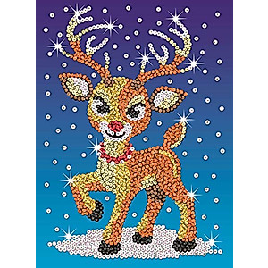 Sequin Art Red Ruby Reindeer, Sparkling Arts and Crafts Kit; Creative Crafts for Adults and Kids