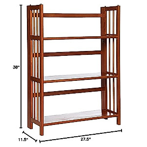 Casual Home 3-Shelf Folding Stackable Bookcase (27.5" Wide)-Mahagony