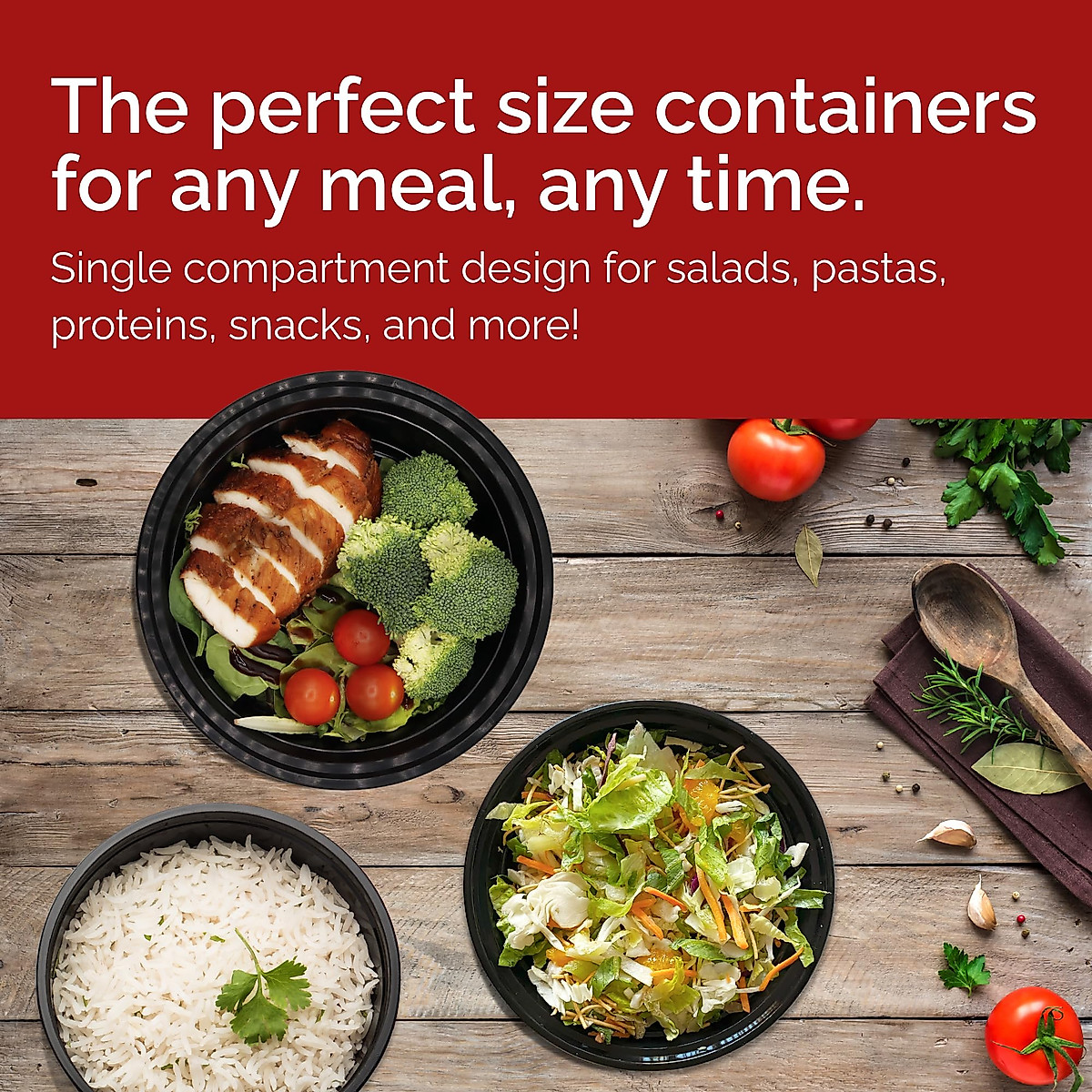 Reli. Meal Prep Container Bowls, 16 oz (25 Pack) Meal Prep Containers Reusable | Plastic Take Out Food Containers, Microwavable Bowls | Disposable Bowls with Lids for Takeout, To Go, Leftover