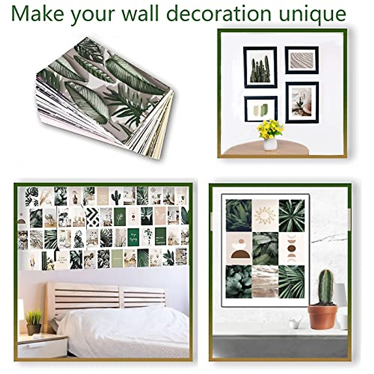 Neutral Wall Collage Kit for Aesthetic Pictures,XFF Cute Photo Bedroom Decorations for Teen Girls,Wall Collage Kit,Aesthetic Posters,Room Decor,Photo Wall,Art,Christmas Gifts(50 pcs 4x6 inch)