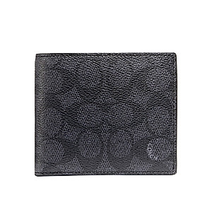Coach Coin Wallet, Charcoal/Black