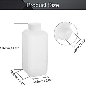 Othmro 10pcs Plastic Lab Chemical Reagent Bottles, 250ml/8.5 oz Small Mouth Liquid/Solid Square Sample Storage Container Sealing Bottles with Cap White