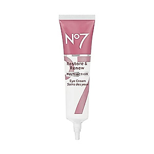 No.7 Restore & Renew Multi Action Eye Cream - Skin Renewing Under Eye Cream for Puffiness and Dark Circles - Eye Moisturizing Brightening Cream for Anti Wrinkles + Skin Firming (15ml)