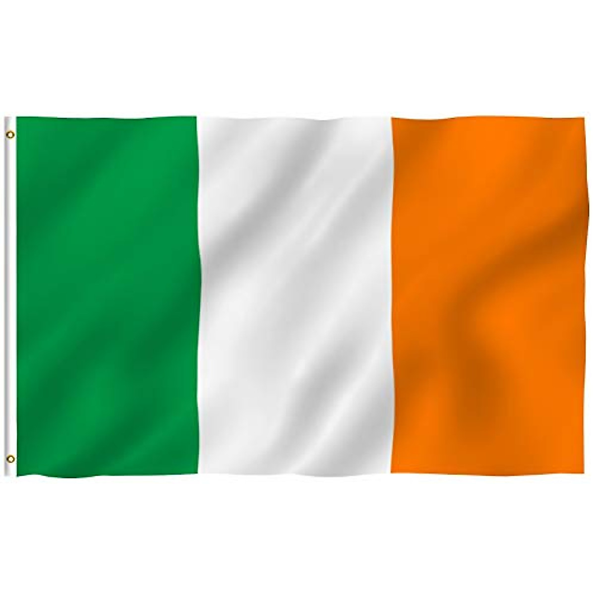 Anley Fly Breeze 3x5 Foot Ireland Flag - Vivid Color and Fade Proof - Canvas Header and Double Stitched - Irish National Flags Polyester with Brass Grommets 3 X 5 Ft