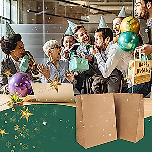 NYMVP Brown Paper Bags, 50Pcs Paper Bags with Handles 8x4.25x10.5 Gift Bags Bulk, Paper Shopping Bags, Kraft Bags, Party Favor Bags, Business Bags, Boutique Bags