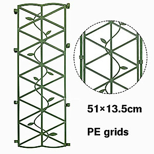 NOIRDA Garden Trellis for Climbing Plants, 90cm 120cm 150cm Outdoor Fence Climbing Frame with PE Grid, Rustproof Plant Support for Rose Ivy Vines Vegetable Flower, Green (Size : 90x30cm(35.4x11.8in))