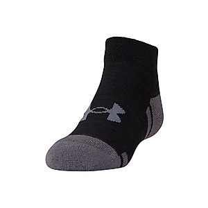 Under Armour Youth Resistor 3.0 Low Cut Socks, Multipairs, Black/Graphite (6-Pairs), Small