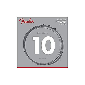 Fender Classic Core Electric Guitar Strings, Vintage Nickel, Ball End, 155R .010-.046