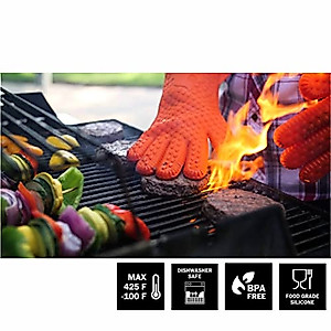ShinyPro Silicone BBQ Gloves with Bear Claw Meat Shredder for Grilling Roasting Baking Barbecue