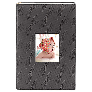 AUEAR, Photo Album Holds 4x6 300 Horizontal Pictures with Memo Space, Large Capacity Fabric Cover Photo Book for Graduation, Family Wedding Anniversary (Black)