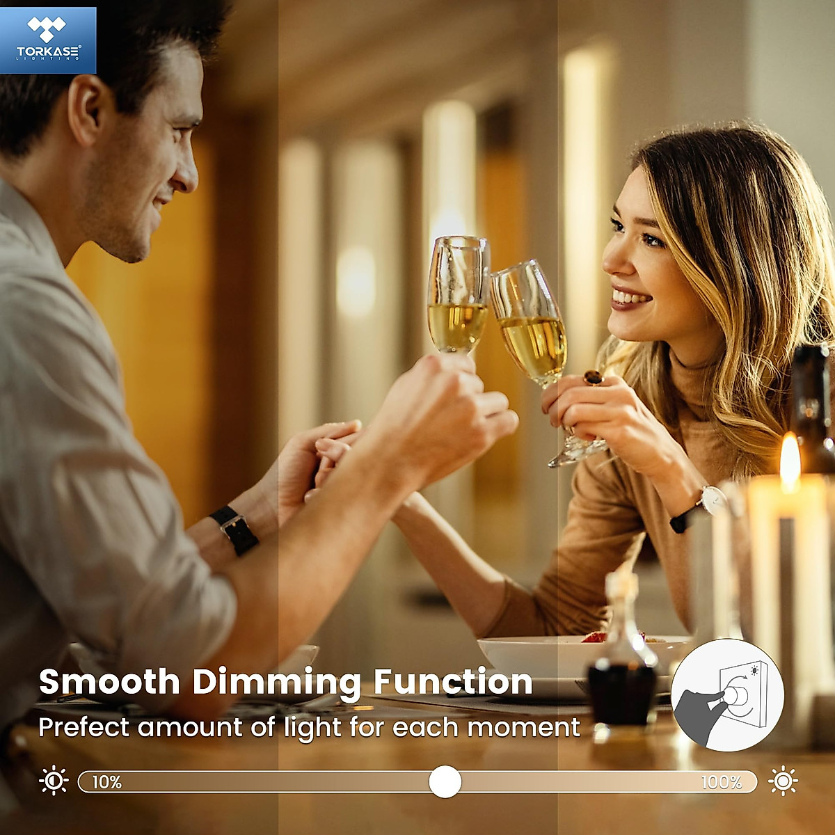 Torkase GU10 LED Bulb, Dimmable GU10 MR16 LED Bulbs 2700K Warm White, 120V 500LM Track Light Bulbs 5W 50W Equivalent, 90% Energy Saving, 40 Degree, LED Replacement for Recessed Lighting, 6 Pack