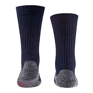 FALKE Unisex Kids Active Warm Hiking Socks, Crew, Sweat Wicking, Sporty Winter Clothes, Thick Breathable, Merino Wool, Blue (Marine 6120), 10-12.5, 1 Pair