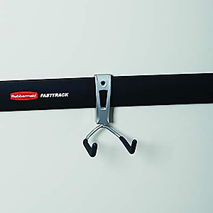 Rubbermaid 1784456 FastTrack Wall Mounted Rope, Hose, or Tool Garage Storage Utility Hook, Supports Up to 25 Pounds Each (4 Pack)