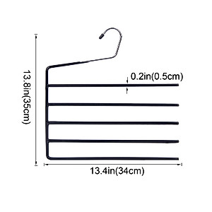 Nature Smile Pants Hangers 3pack, Heavy Duty Multi Layers Space Saving Slack Hangers,Non Slip 5 Tier Open-Ended Pants Hanger Closet Storage Organizer for Garden Flags Trousers Jeans Scarf