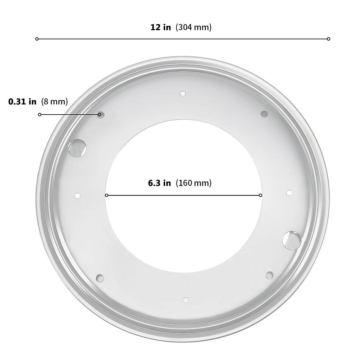 ZEONHEI 4 Pack 12 Inch 360 Degree Lazy Susan Hardware, 5/16 Inch Turntable Bearings Plate Base with Screws and Pads, Lazy Susan Bearing Hardware Turntable Swivel Plate for Rotating Chair Table