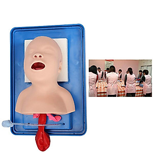 PVC Intubation Manikin Study Teaching Model Infant Baby Model Airway Management Trainer Tool with Tube (US Stock)