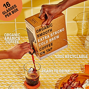 Wandering Bear Organic Hazelnut Cold Brew Coffee On Tap, 96 fl oz - Extra Strong, Smooth, Unsweetened, Shelf-Stable, and Ready to Drink Iced Coffee, Cold Brewed Coffee, Cold Coffee