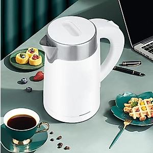 Wdcme Small Portable Electric Tea Kettle, 0.8L Travel Electric Coffee Kettle, Mini Hot Water Boiler Stainless Steel (White)