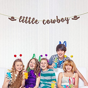 Lingtoolator Little Cowboy Banner - Western Cowboy Banner for Little Boy Birthday, Baby Shower / Gender Reveal / Boy Birthday Party Decorations