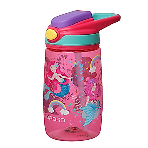 Opard Kids Water Bottle, BPA Free Tritan 13.5oz Water Bottle with Leakproof Lid, Straw & Carrying Loop for Toddlers