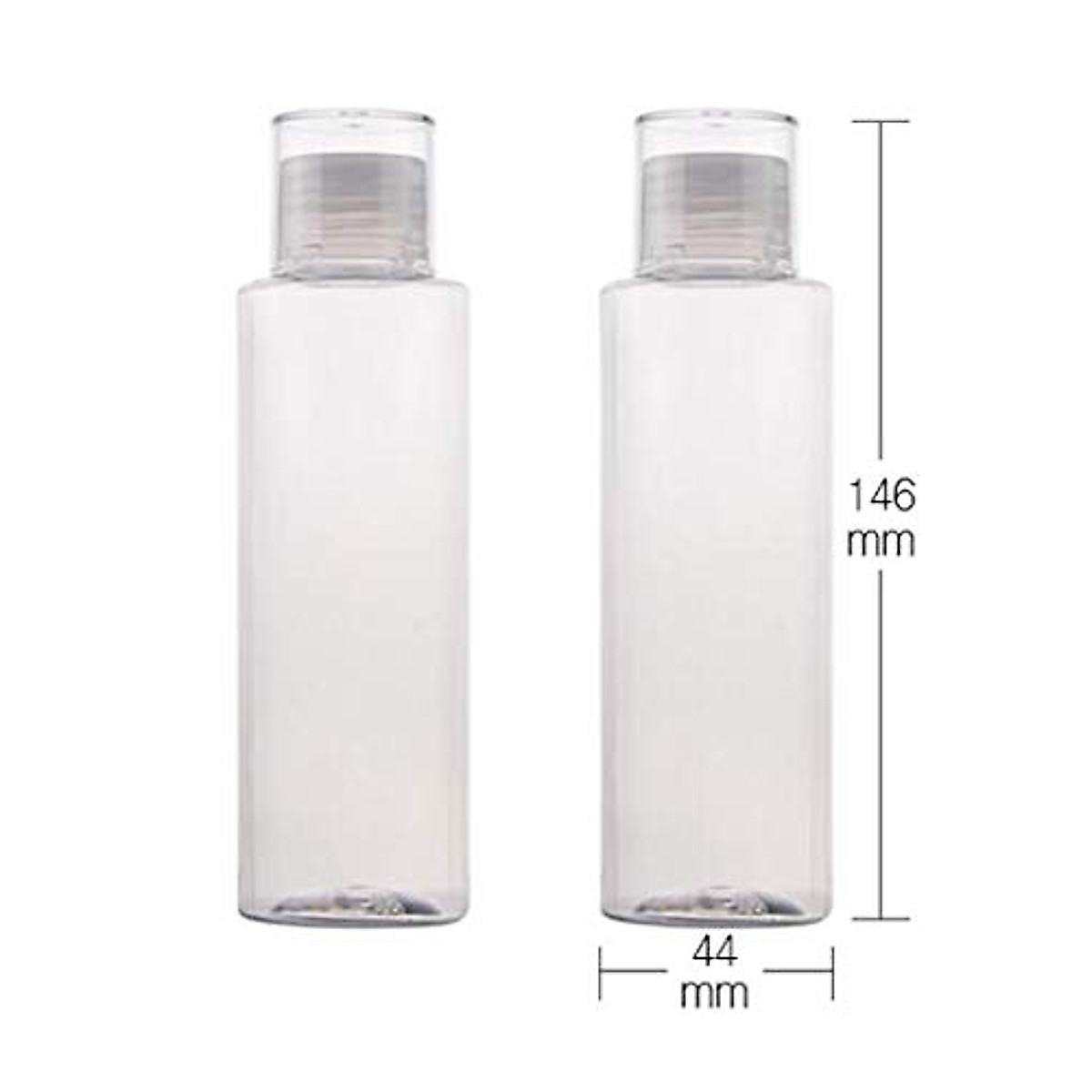 5 oz Clear Plastic Empty Bottles Travel Bottle Container with Flip Cap BPA -free Sample Tube Jars for Cosmetic Bath Shower Gel Lotion Liquid Shampoo - Set of 4