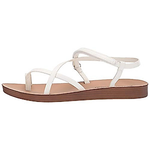 Amazon Essentials Women's Strappy Footbed Sandal, White, 7.5