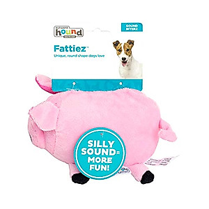 Outward Hound Fattiez Pig Plush Squeaky Dog Toy, Small