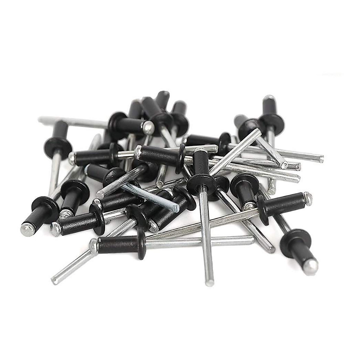 ISPINNER 100pcs 3/16" x 1" Aluminum Blind Rivets, 4.8 x 25.4mm Pop Rivets, Pack of 100 (Black)