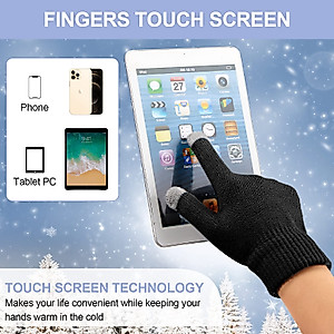 JaGely 9 Pcs Kids Knit Winter Hat Glove Scarf Set Toddler Beanie Cap Warm Neck Warmer Scarf Touchscreen Glove for 5-14 Years(Black, Navy, Gray)