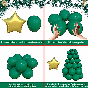 Sugoiti Christmas Balloons Garland Arch Kit Tree 200PCS Red Green Metallic Golden White Latex Balloon for X-Mas Festival Birthday Company Party Decorations
