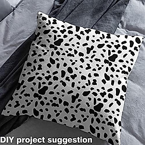 Cow Print Upholstery Fabric, Cartoon Cattle Fabric by The Yard, Ox Animal Farmhouse Decorative Fabric, Cow Spots Skin Indoor Outdoor Fabric, Milk DIY Art Waterproof Fabric, Black White, 1 Yard