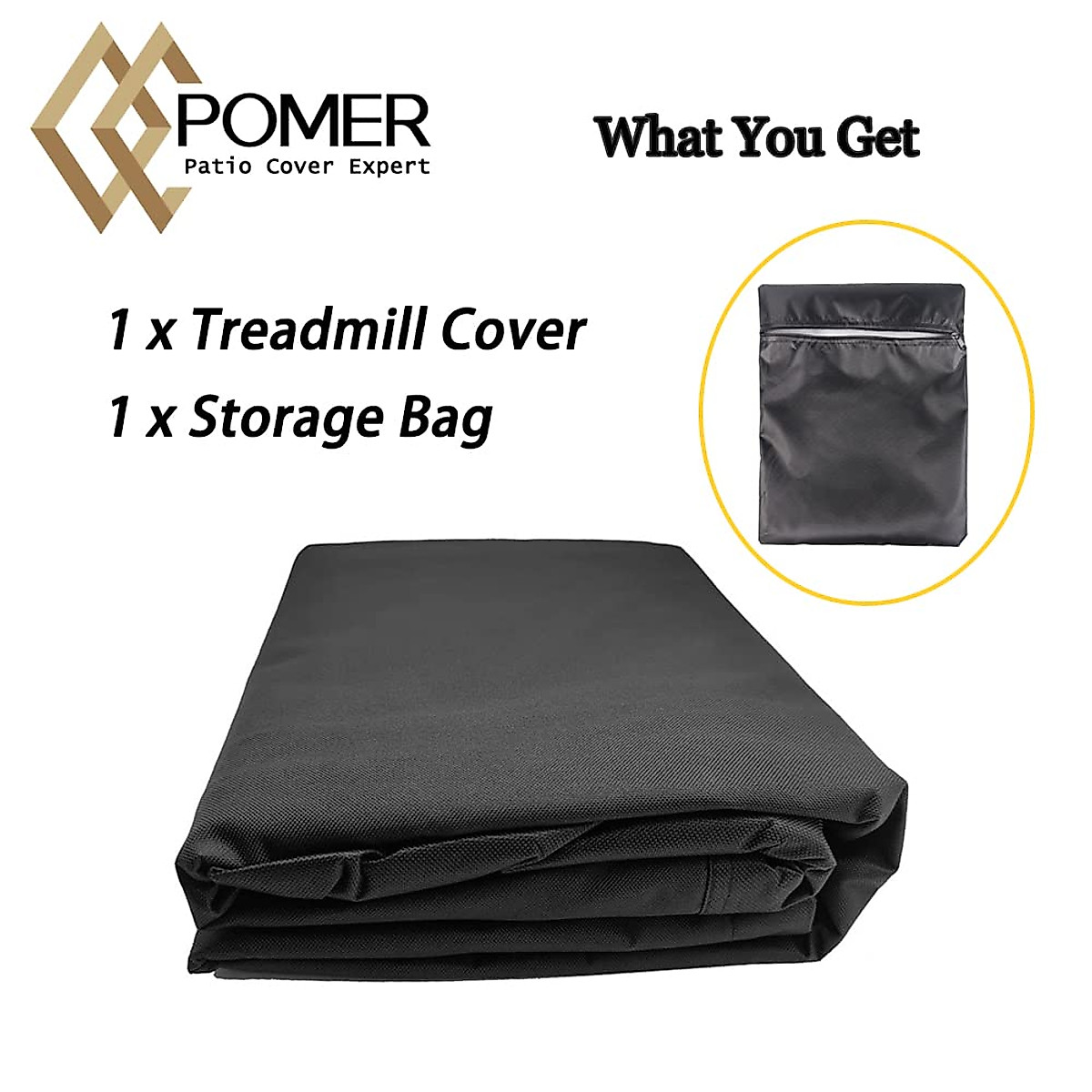 POMER Large Treadmill Cover, 78in Dustproof and Waterproof Non-Folding Running Machine Protective Cover for Home Running Equipment Use