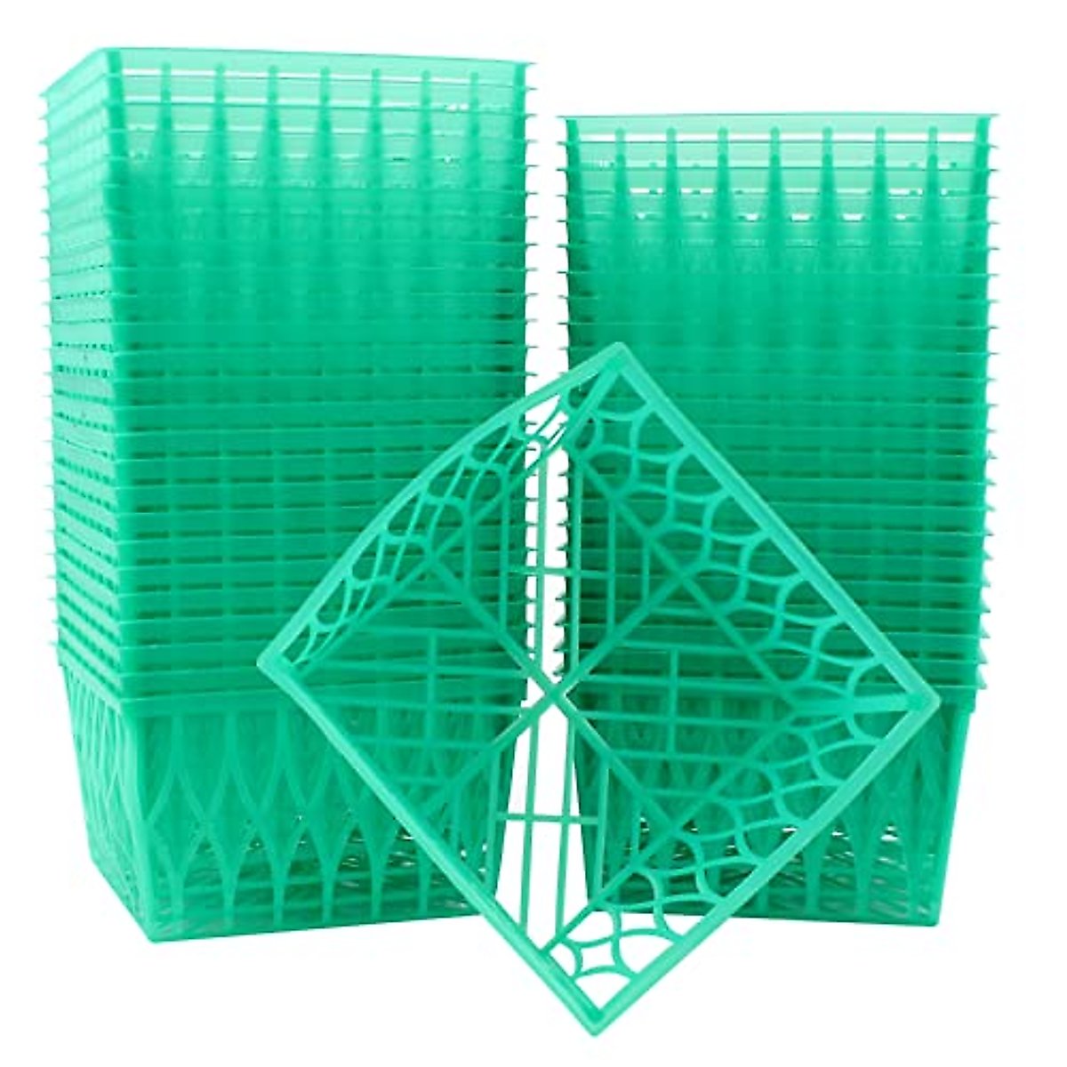 Cornucopia Pint Size Plastic Berry Baskets (48-Pack), 4-Inch Berry Boxes with Open-Weave Pattern, Ideal for Summer Picking & Crafts! (48 Boxes)