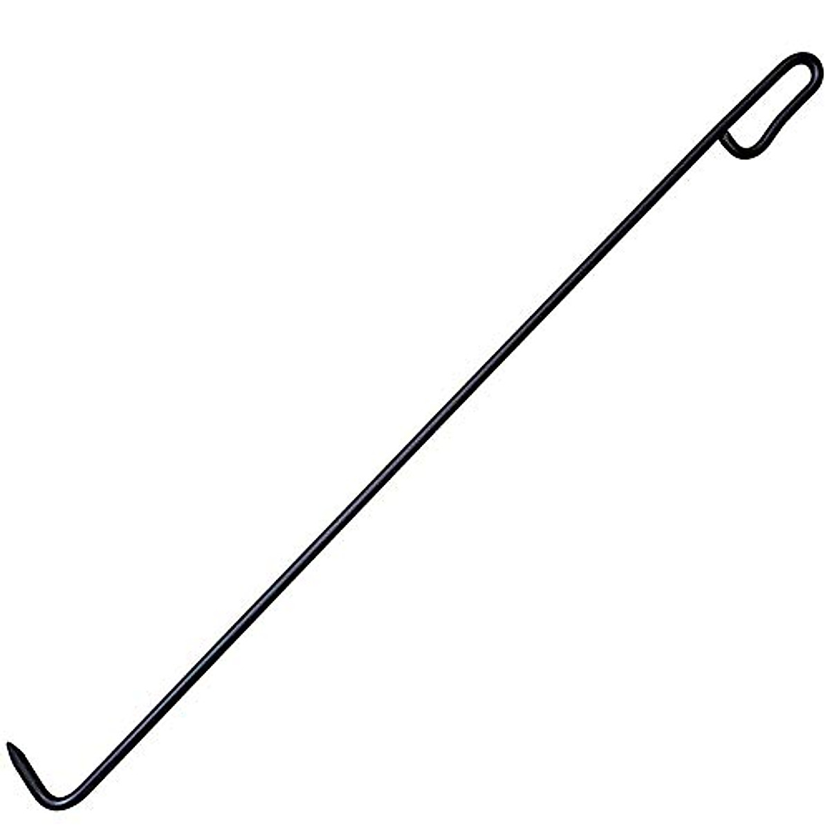 Fierywater 40-Inch Long Fire Poker by One Piece Solid Steel - Heavy Duty Fireplace Poker, Anti-Rust Black Coated Big Fire Stick