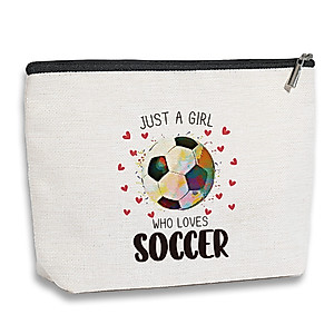 kdxpbpz Soccer Gifts Soccer Cosmetic Bag, Soccer Coach Gifts, Soccer Team Gifts for Lovers Players Fans Birthday Gifts for Women Friend Sister BFF Bestie Her