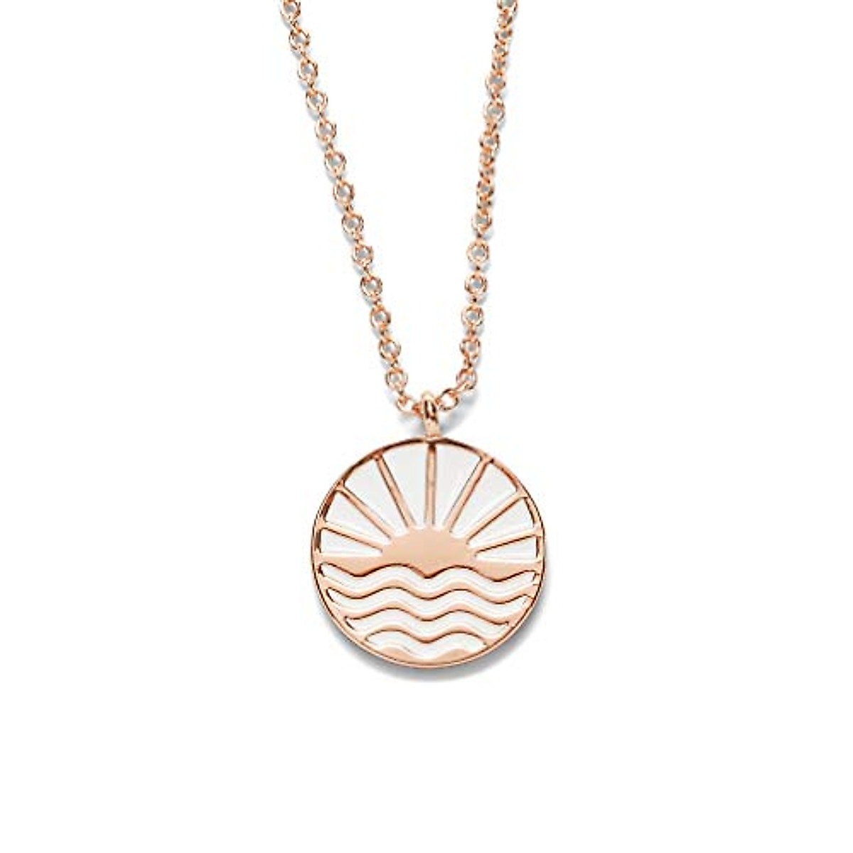 Pura Vida Rose Gold Sunrise to Sunset Medallion Necklace - 16-Inch, 2" Extender