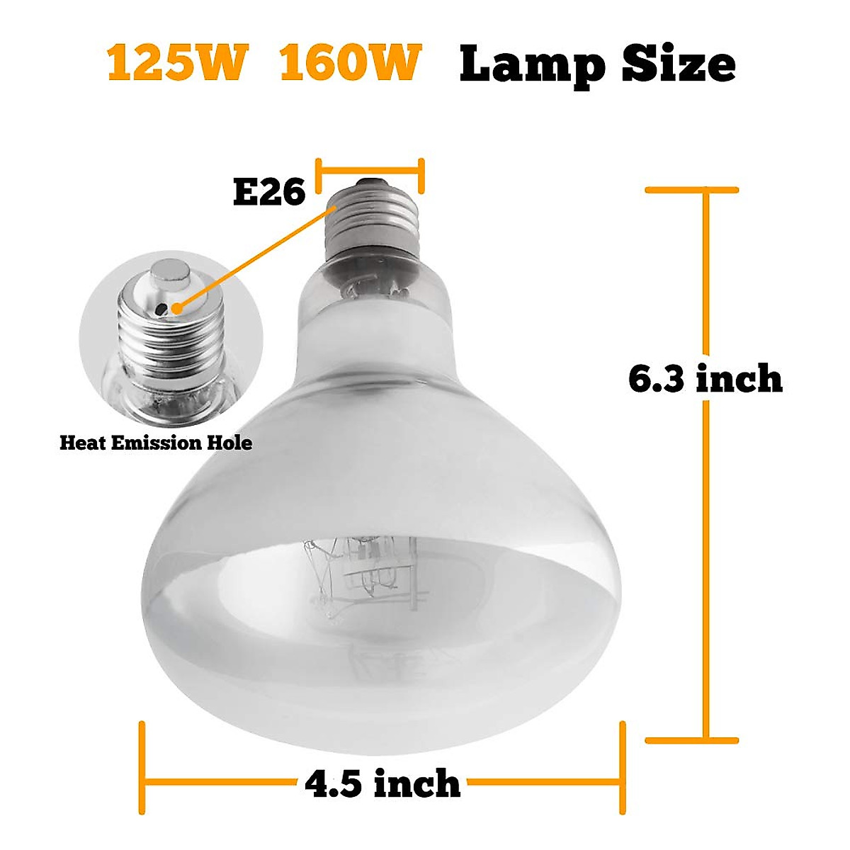 TEKIZOO UVA UVB Sun Lamp 160W High Intensity Self-Ballasted Heat Basking Lamp/Light/Bulb for Reptile and Amphibian